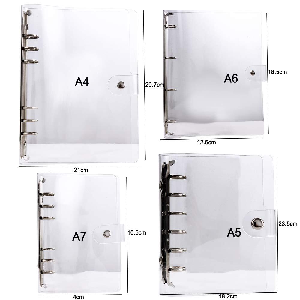 A4/A5/A6/A7 Clip File Folder Plastic Binder Loose Leaf Ring Planner ...