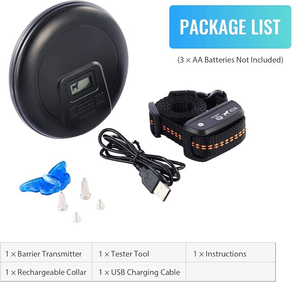 CO-Z Indoor Wireless Pet Barrier with Adjustable Range, Dog Electric ...