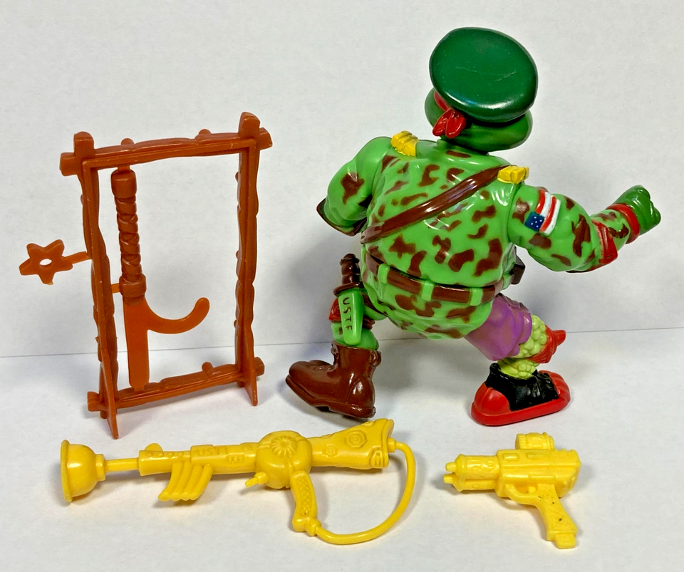 TMNT Raphael Teenage Mutant Ninja Turtles 1991 Military Green Beret ...