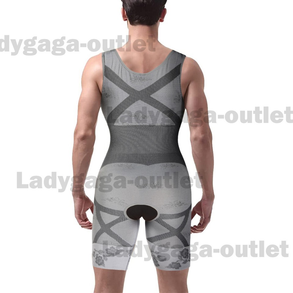 Men Shapewear Bodysuit Full Body Shaper Compression Slimming Suit ...