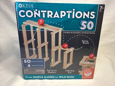 Mindware Keva Contraptions 50 pc STEM Obstacle Building Block Wood ...
