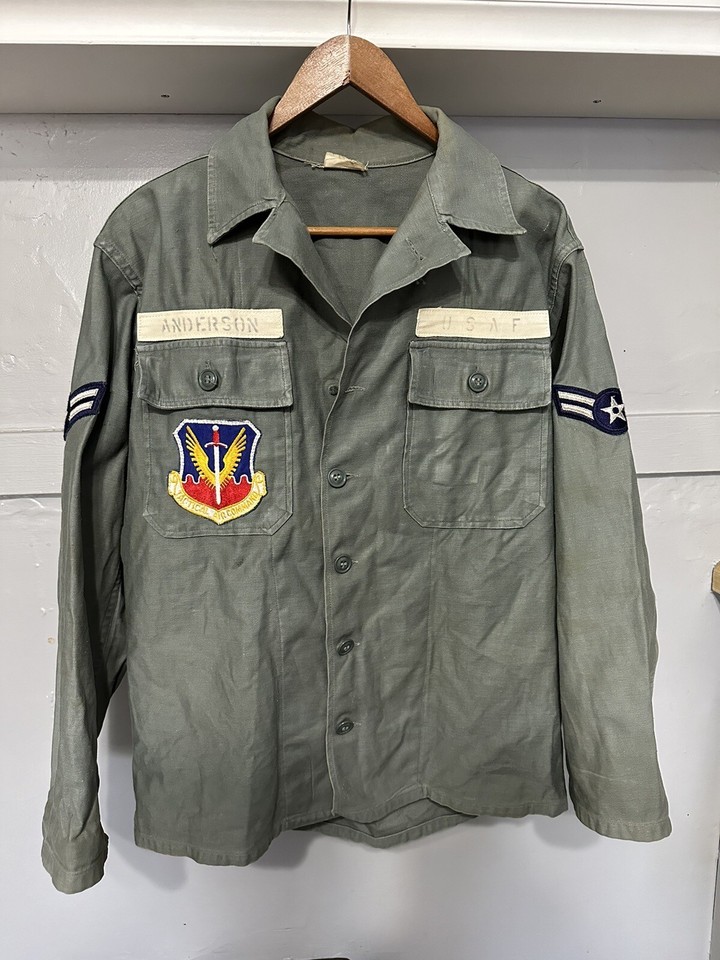 Vintage US Airforce Fatigue Shirt Patches Tactical Air Command ...