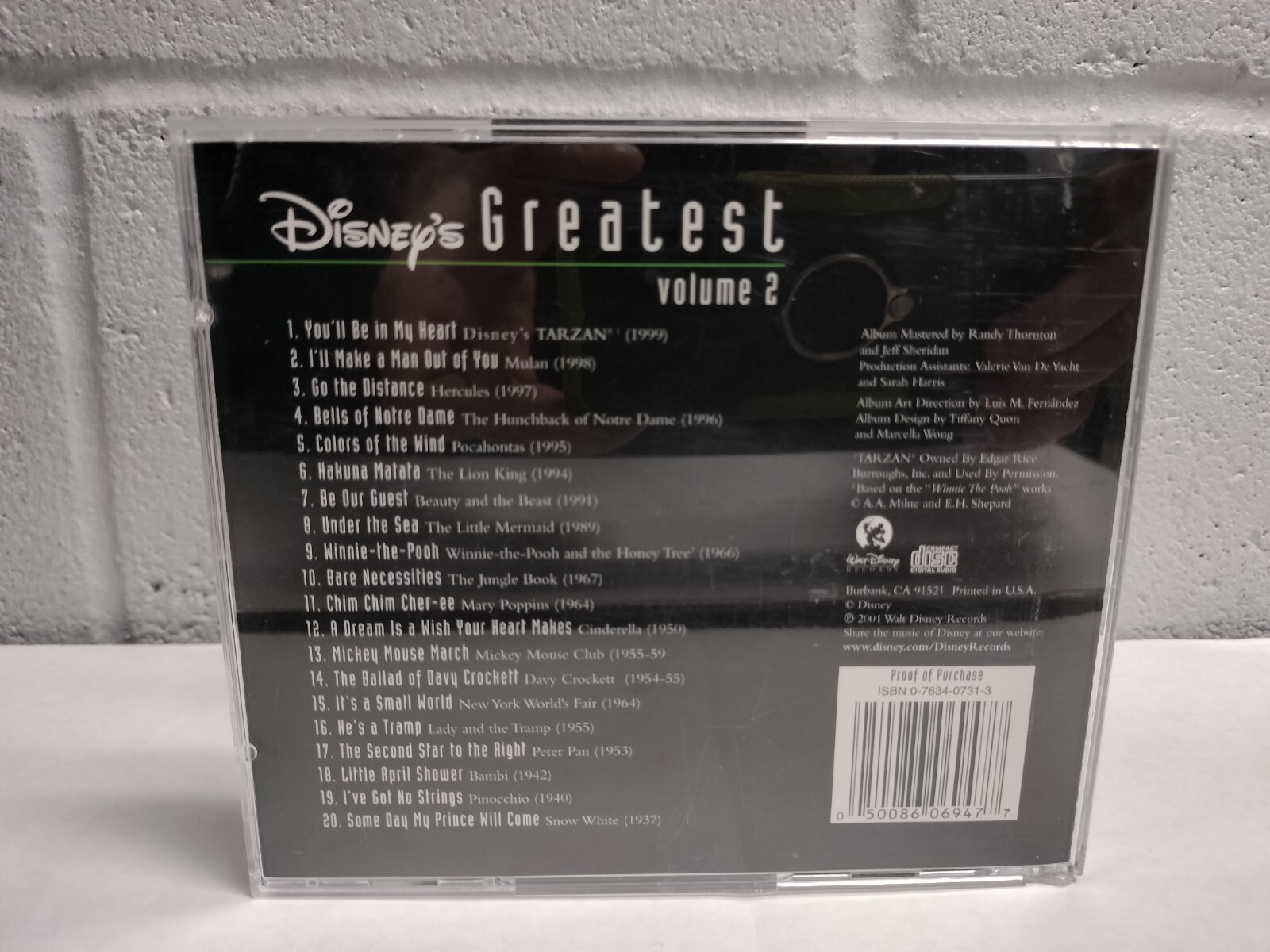 Disney's Greatest, Vol. 2 by Disney CD 2001 50086069477 | eBay
