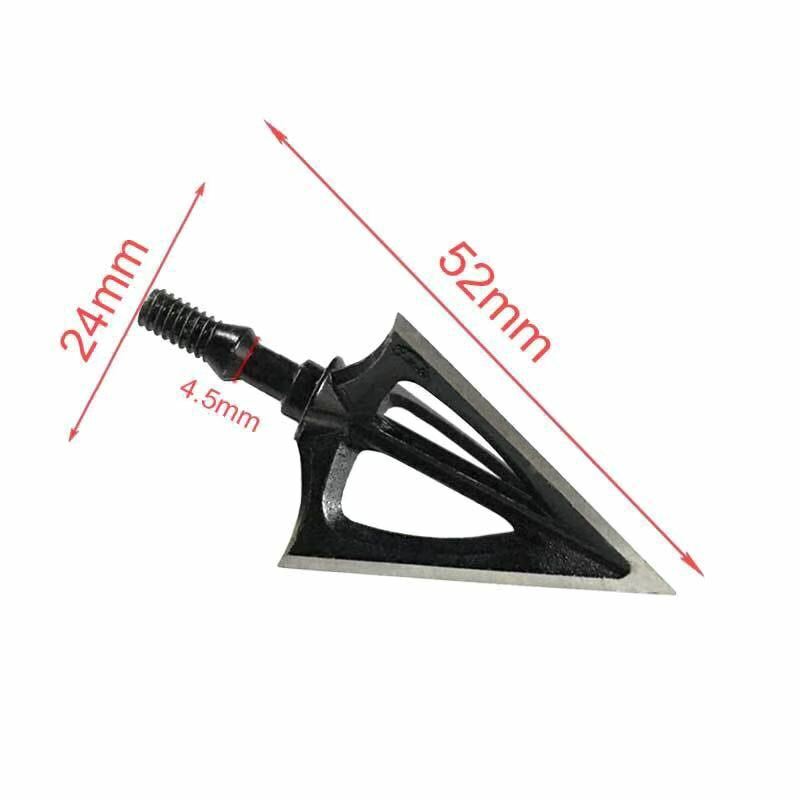 6/12pcs Black Archery Fixed 100Grain Broadhead Sharp ArrowHead ...