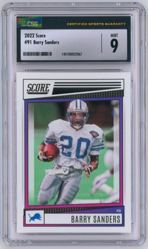 2022 Panini Score #91 Barry Sanders CSG 9 - 1401000023067 Detroit Lions ...