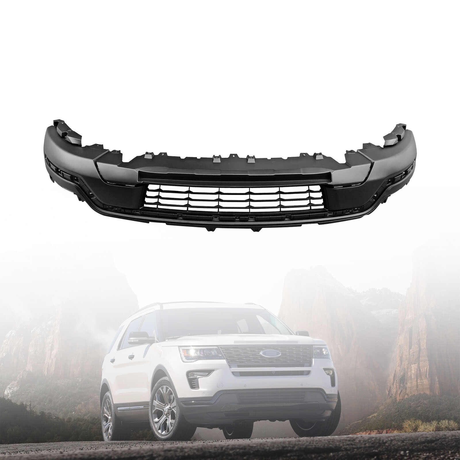 New Front Lower Bumper Cover Fascia Fits 2018-2019 Ford Explorer 2.3L 3 ...