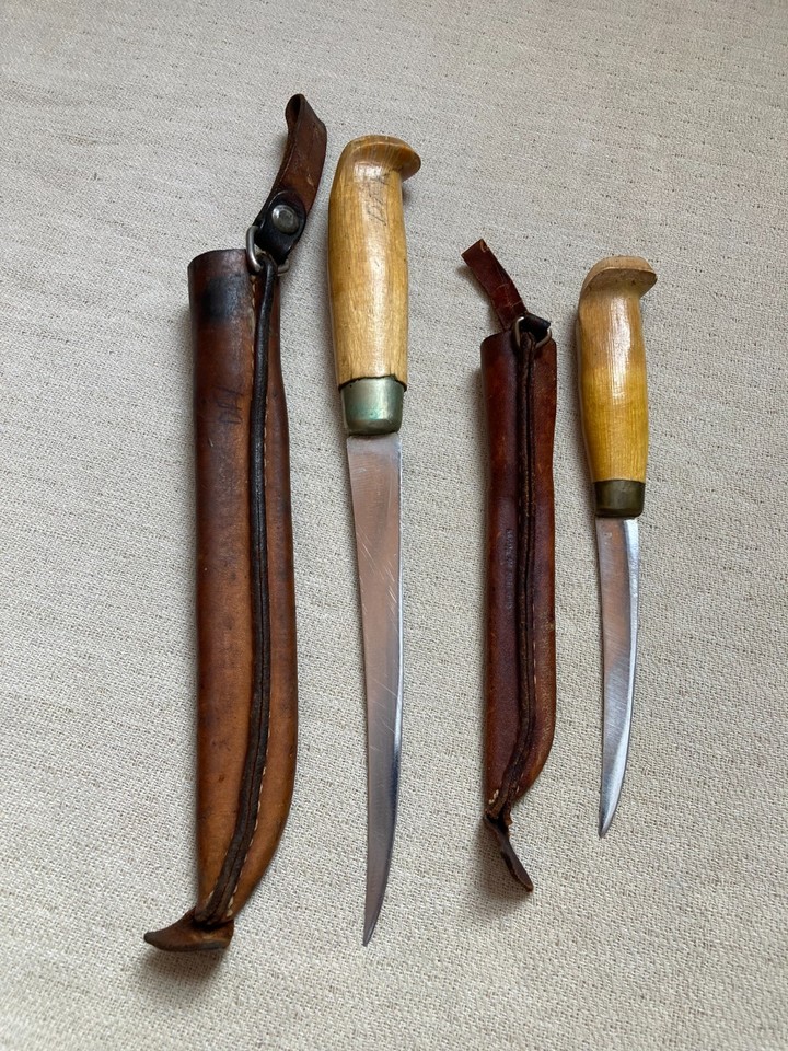 VINTAGE J MARTTINI RAPALA FISH FILLET KNIVES - Set of 2 with Sheaths | eBay