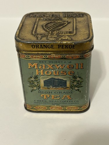 Vintage Maxwell House 2 oz. High Grade Orange Pekoe Tea Tin with Lid ...