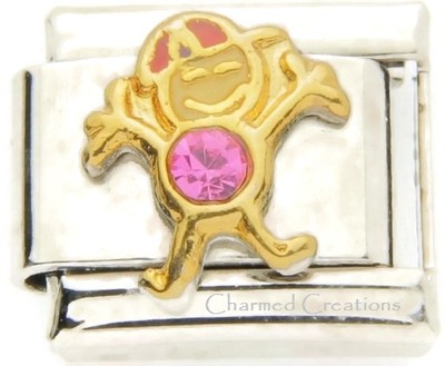 October Boy 9mm Italian Charm Stainless Link Birthstone Birthday Kid ...