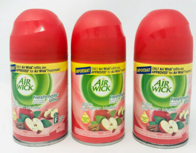 3 APPLE CINNAMON MEDLEY Air Wick Freshmatic Automatic Fragrance Spray ...