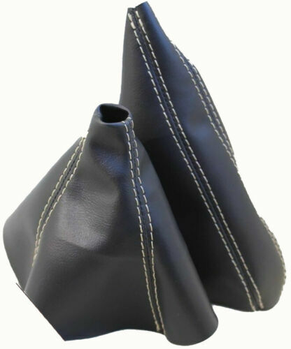 Fits 92-99 BMW E36 Vinyl Manual Shift & EBrake Boot SET Black w/Beige ...