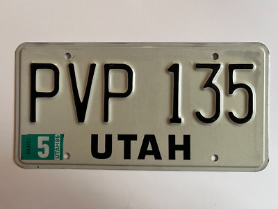 1985 Utah License Plate silkscreened state name "VERY GOOD" Condition ...