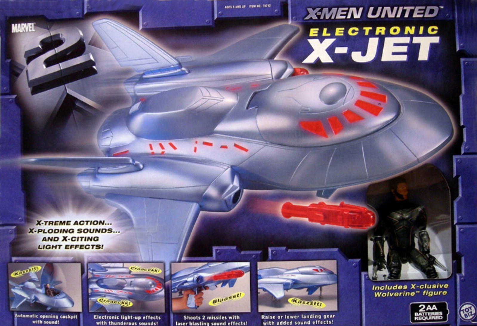 Marvel X-Men United Electronic X-JET includes Exclusive 6" WOLVERINE ...
