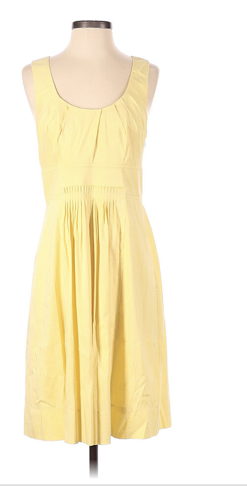 BCBG MAX AZRIA Solid Yellow A Line Sleeveless Dress size 06 | eBay