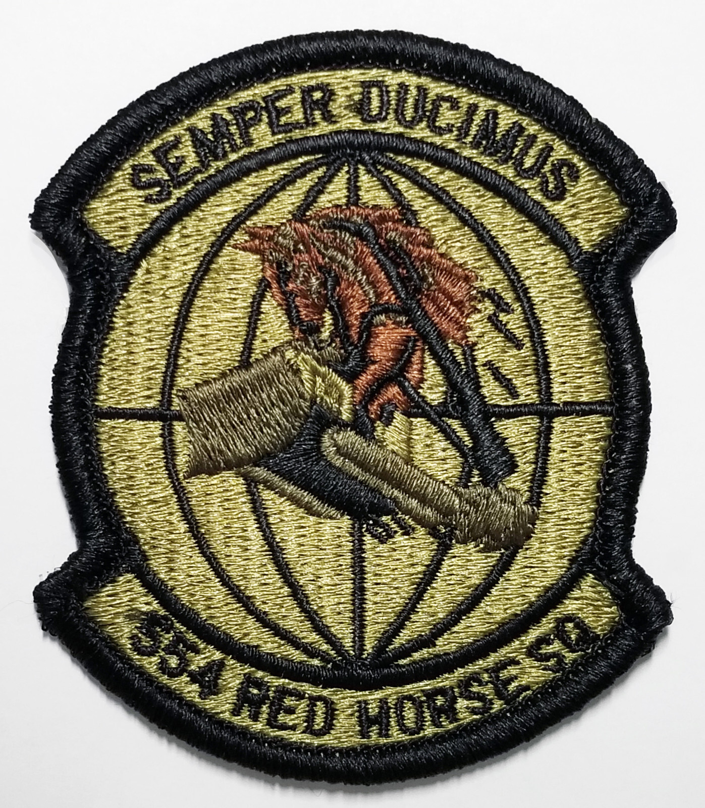 US Air Force 554th RED HORSE Squadron Subdued Hook Back Patch | eBay