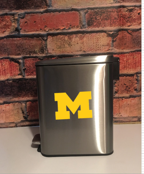 Michigan Wolverines Football Team Logo Stainless Steel Trash Can 1.3 ...