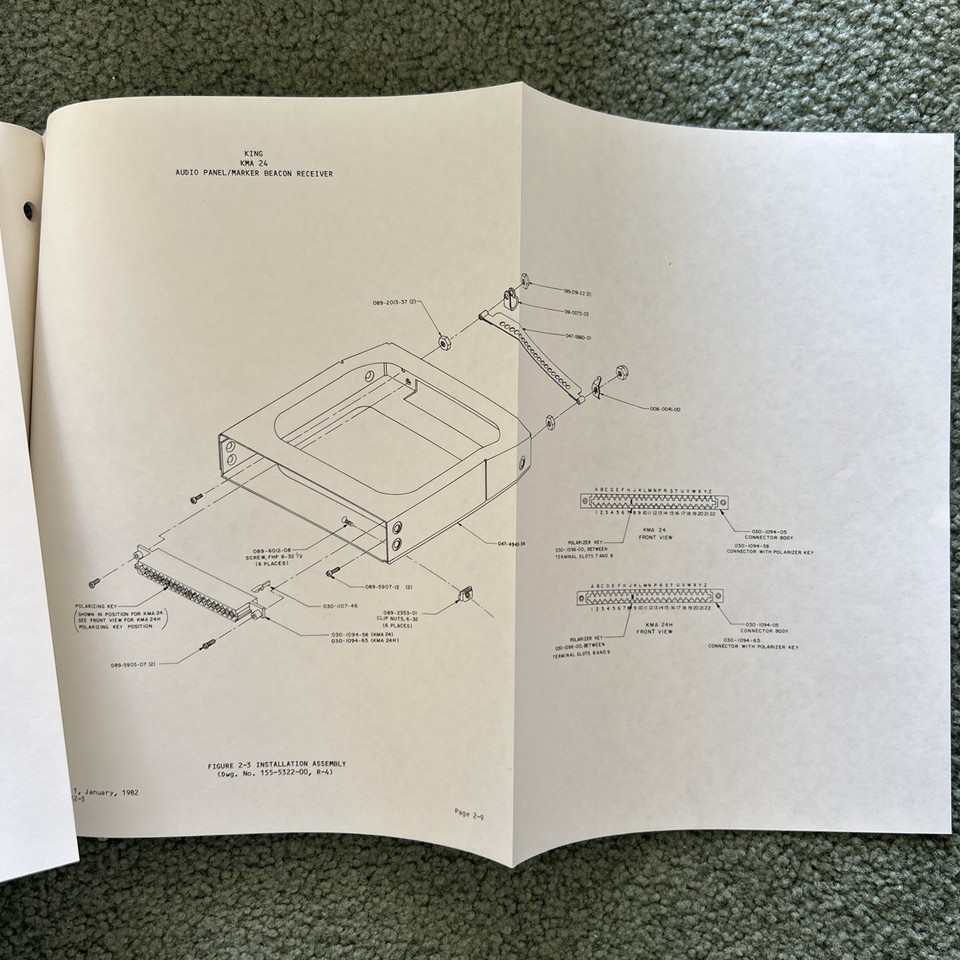 Bendix/King KMA 24 Audio Panel/Marker Beacon Receiver Install Manual | eBay
