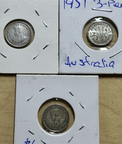 3-Australian Three Pence Silver Coins 1935 X 2, 1951 | eBay