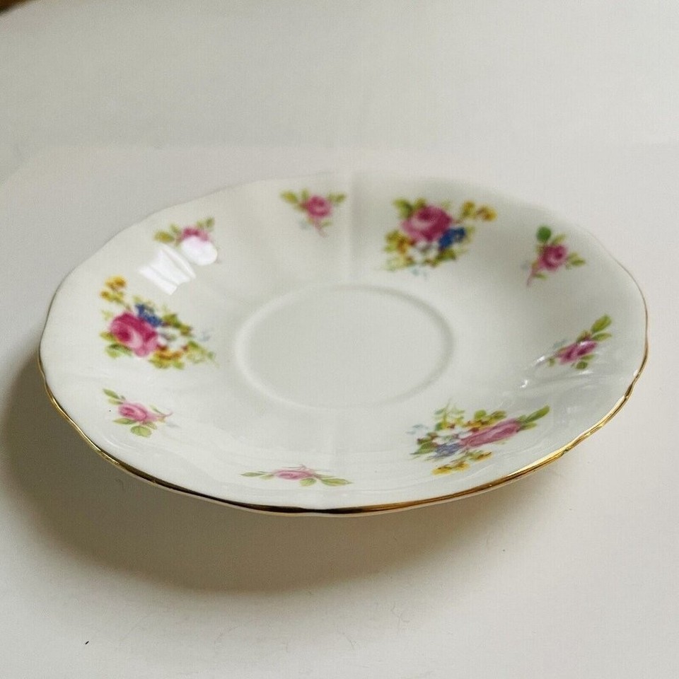 Adderly England Bone China Saucer Only Pink Rose Floral Gold Trim ...