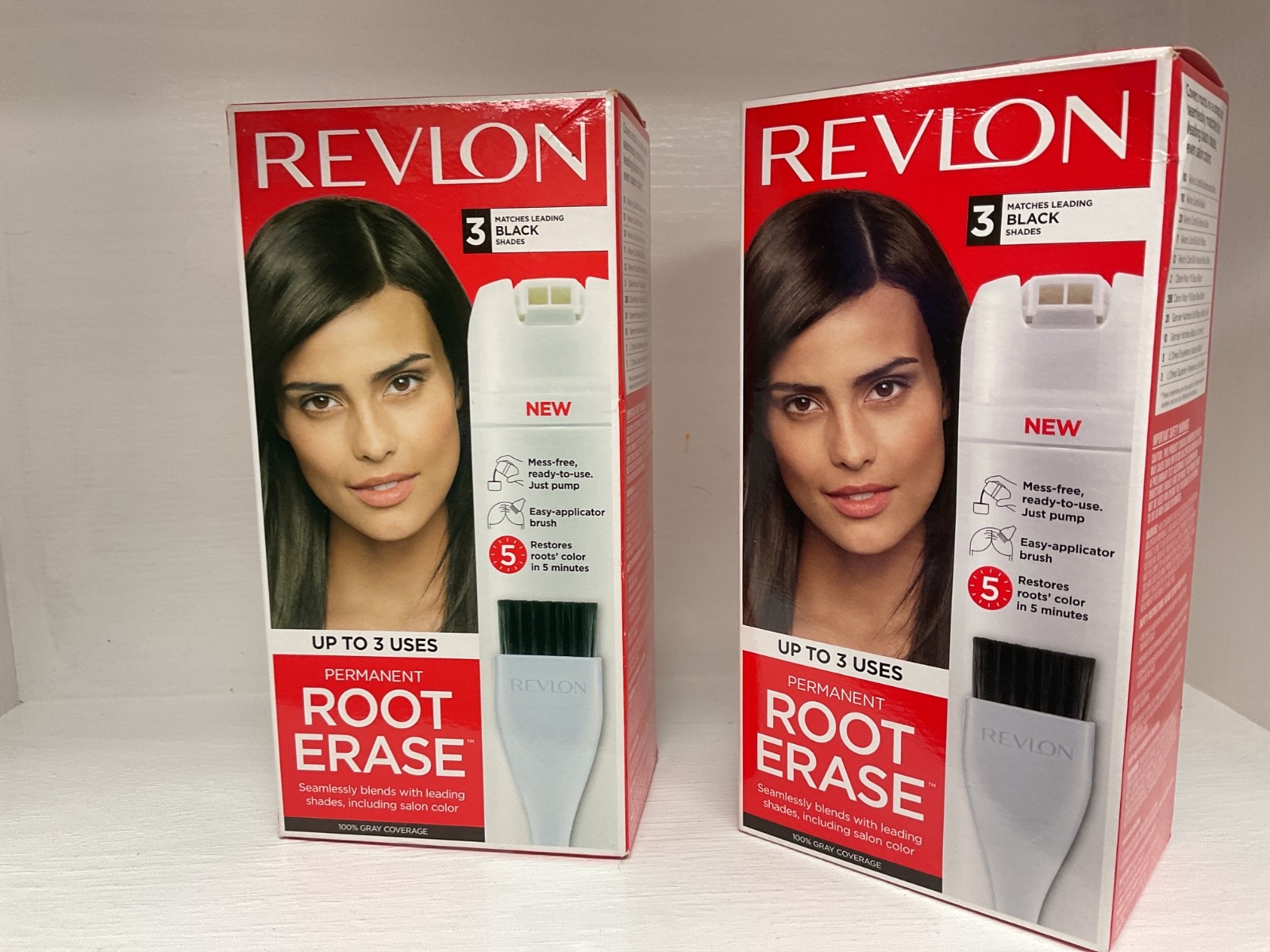 2 Revlon Root Erase #3 Black Permanent Hair Color Dye Touch Up, Sealed ...