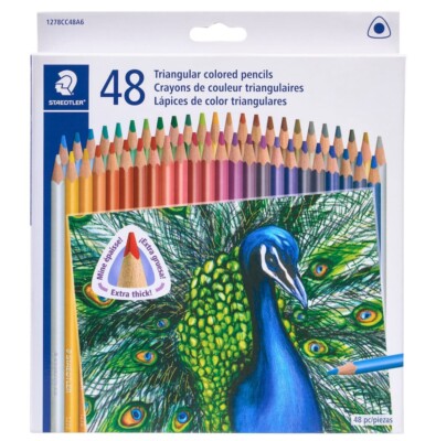 Staedtler 48 Triangular Barrel Assorted Colored Pencils, #491 | eBay