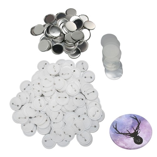 100 Set Pin Back Button Parts Plastic Base Rustproof Button Making ...