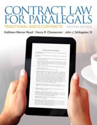 Contract Law for Paralegals (2nd Edition) - Paperback By Reed, Kathleen ...