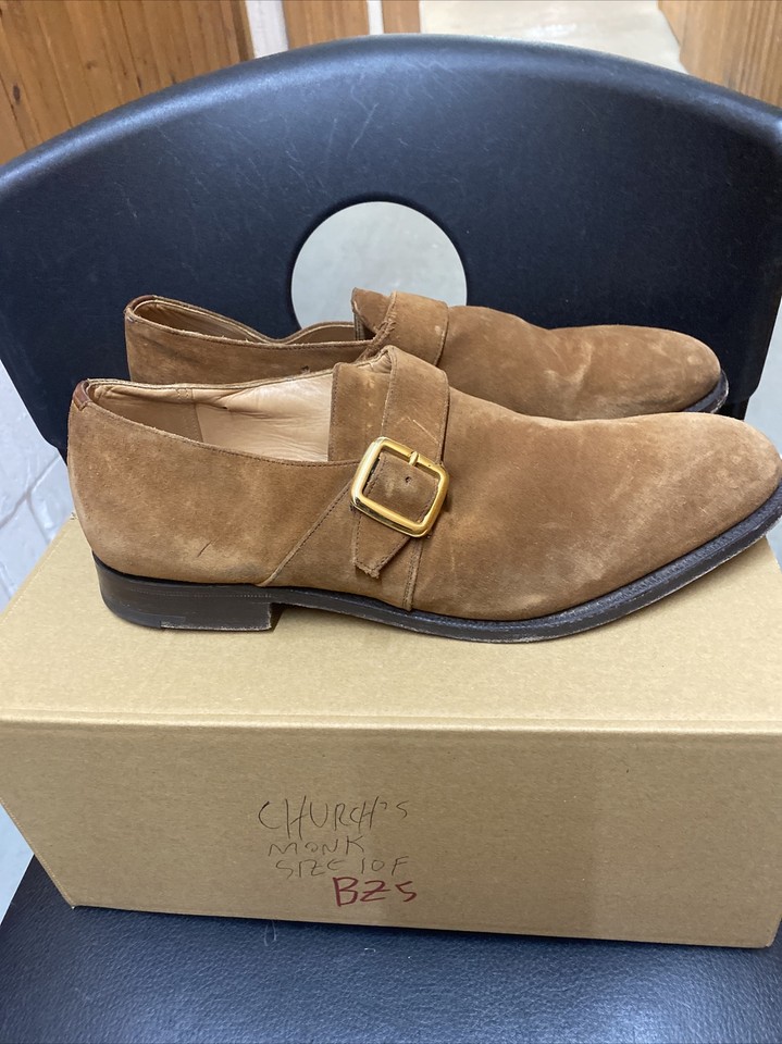 Church’s Woodham Men’s Suede Custom Grade Monk Buckle Slip On Shoes ...