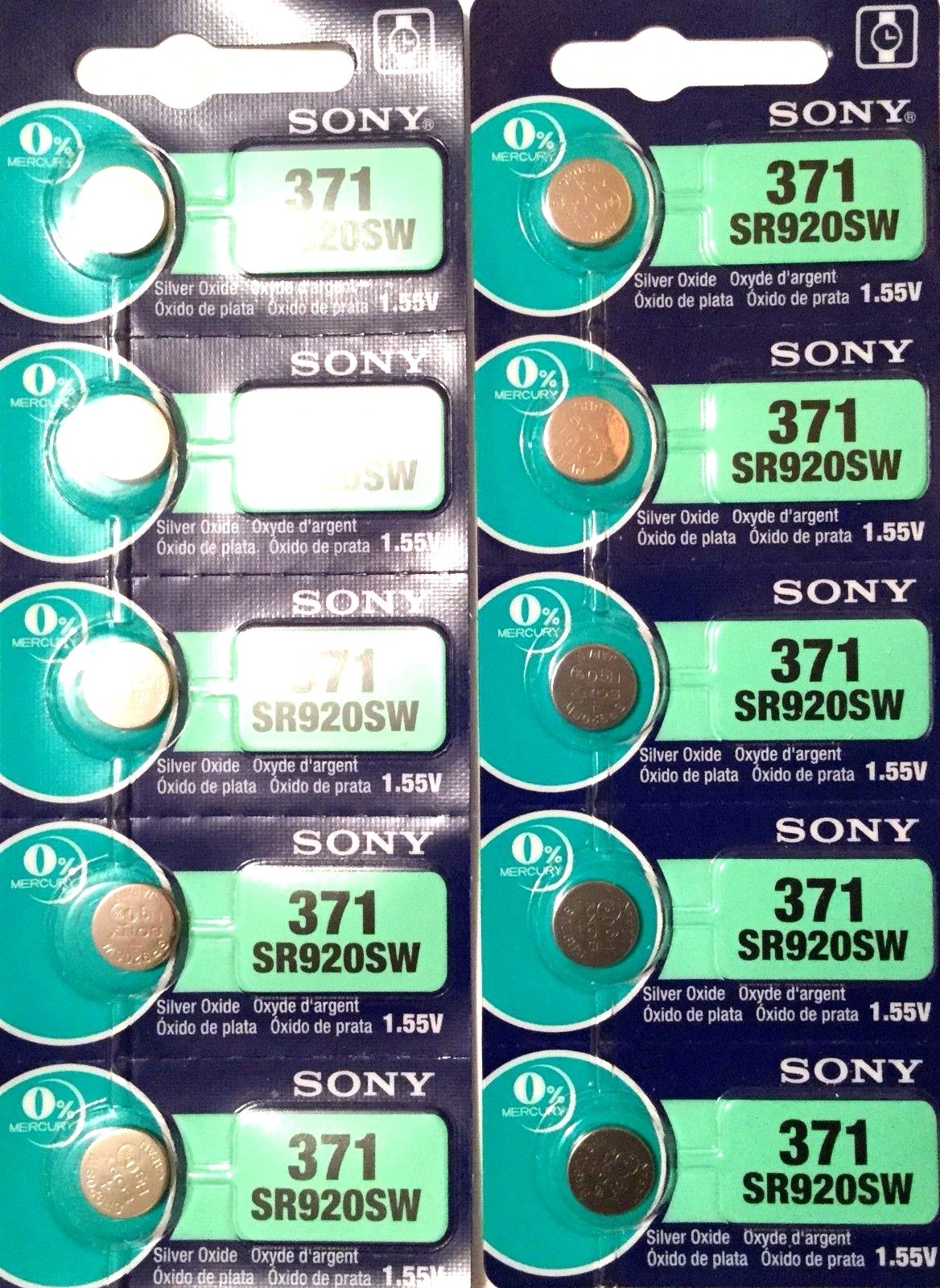 10 New SONY SR920SW SilverOxide 1.55v Watch Batteries MADE in JAPAN ...