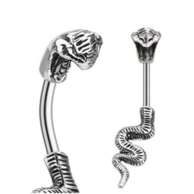 STEEL COBRA SNAKE NAVEL BELLY RING UNIQUE BUTTON PIERCING JEWELRY | eBay