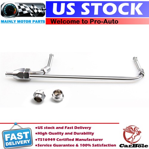 Chrome Dual Inlet Fuel Line 4150 Double Pumper For Chevy Ford SBC BBC 3 ...