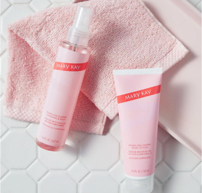 Mary Kay Sparkling Cherry Body Care Set Fragrance Mist & Body Lotion ...