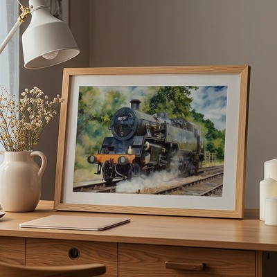 BR Standard Class 4MT Steam Loco A3 Art Print Poster Model Railways ...