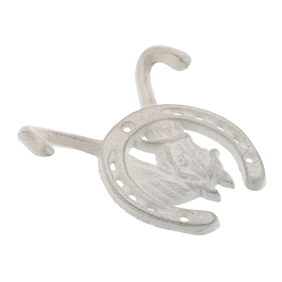 Cast Iron Horseshoe Double Hook - Vintage Wall Mounted Rustic Cowboy ...