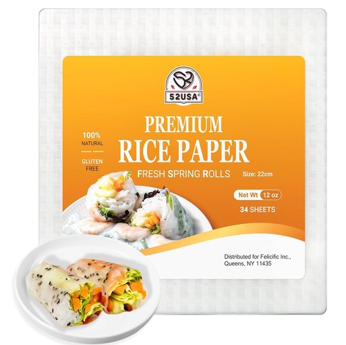Rice Paper, White Rice Paper Wrappers, 1 Pack, 34 Sheets-Fresh Spring ...