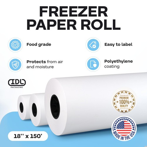 IDL Packaging 18 x 1800 150 feet Mini Freezer Paper Roll for Meat and ...