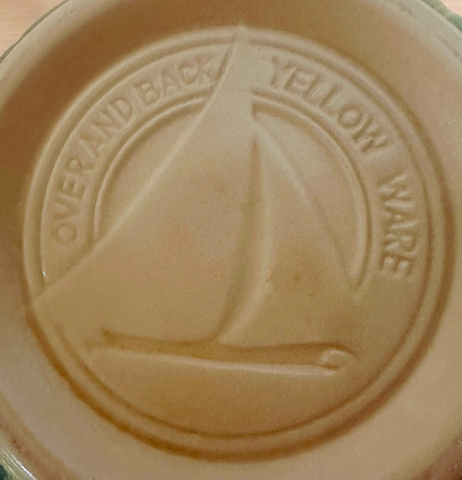 Over and Back Yellow Ware Large Mixing Bowl 10.5" Ceramic Yellow Green ...