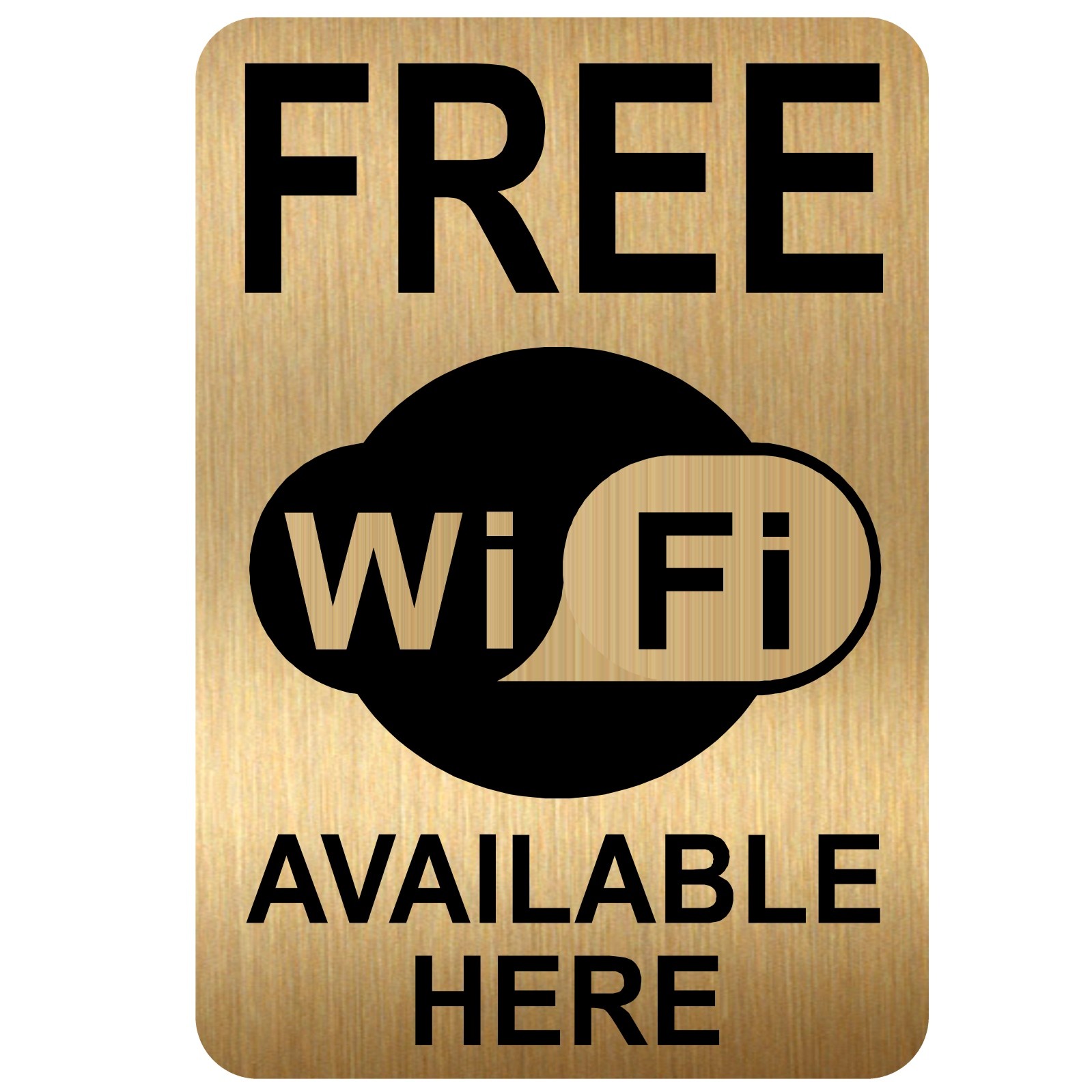 Aluminium Sign-Free WiFi Available Here-Metal-Door Notice Internet ...