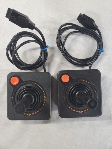 Two 1980s ATARI 2600 JOYSTICKS CONTROLLERS OEM CX-40 Orange Trim ...