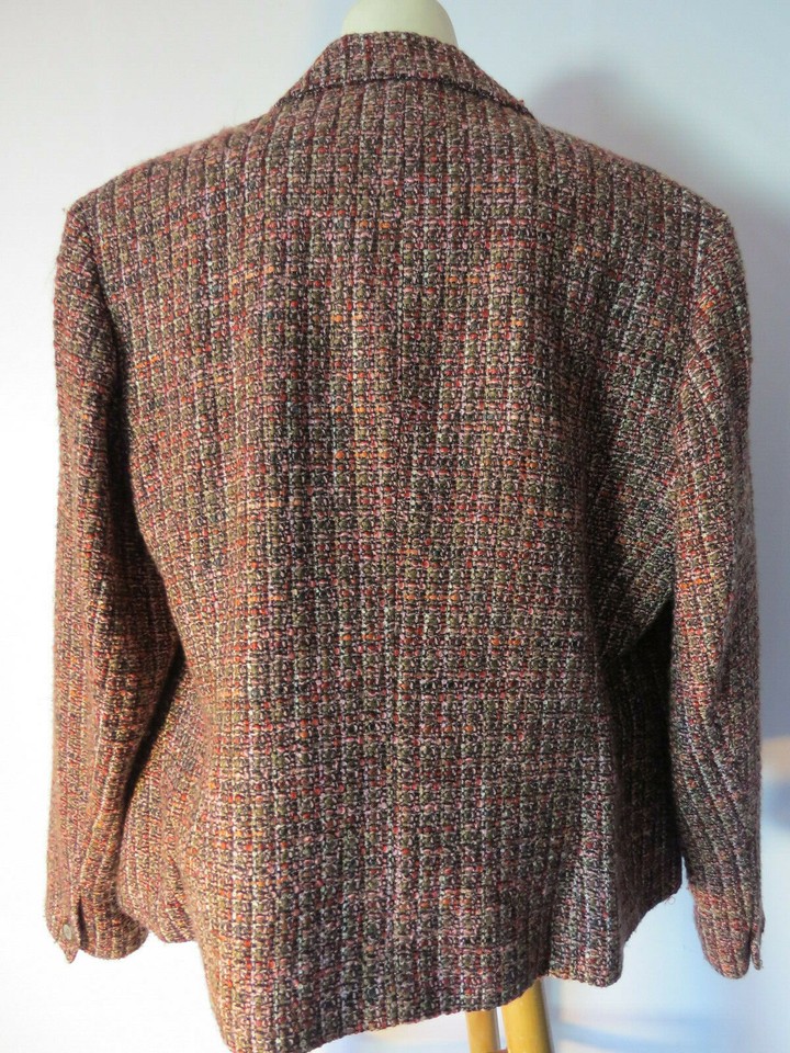 Vintage 16 JENNIFER MOORE BROWN TWEED BLAZER pink jacket JM COLLECTION ...