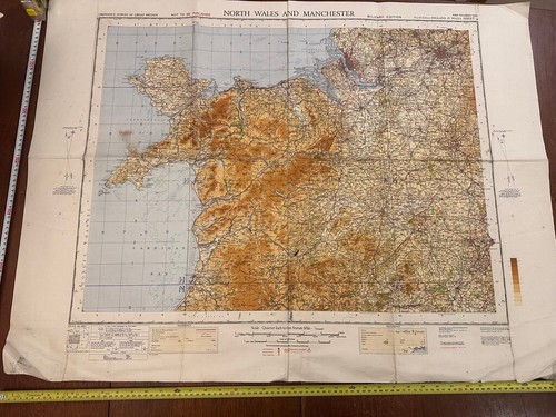 Original WW2 British Army RAF Navy Base Map of England - North Wales ...