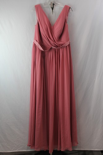 NWT AW Bridal Women's Dusty Rose Maxi Pleated Bottom Formal Dress SZ 16 ...