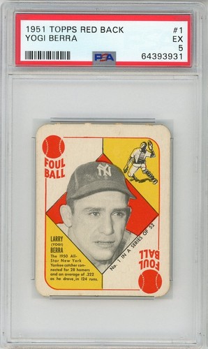 1951 Topps Red Back Yogi Berra #1 PSA 5 P1320 | eBay