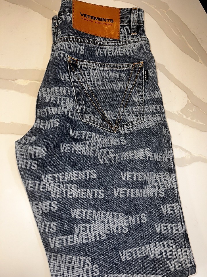 VETEMENTS LOGO JEANS WOMEN SIZE SMALL RARE FIND!! | eBay