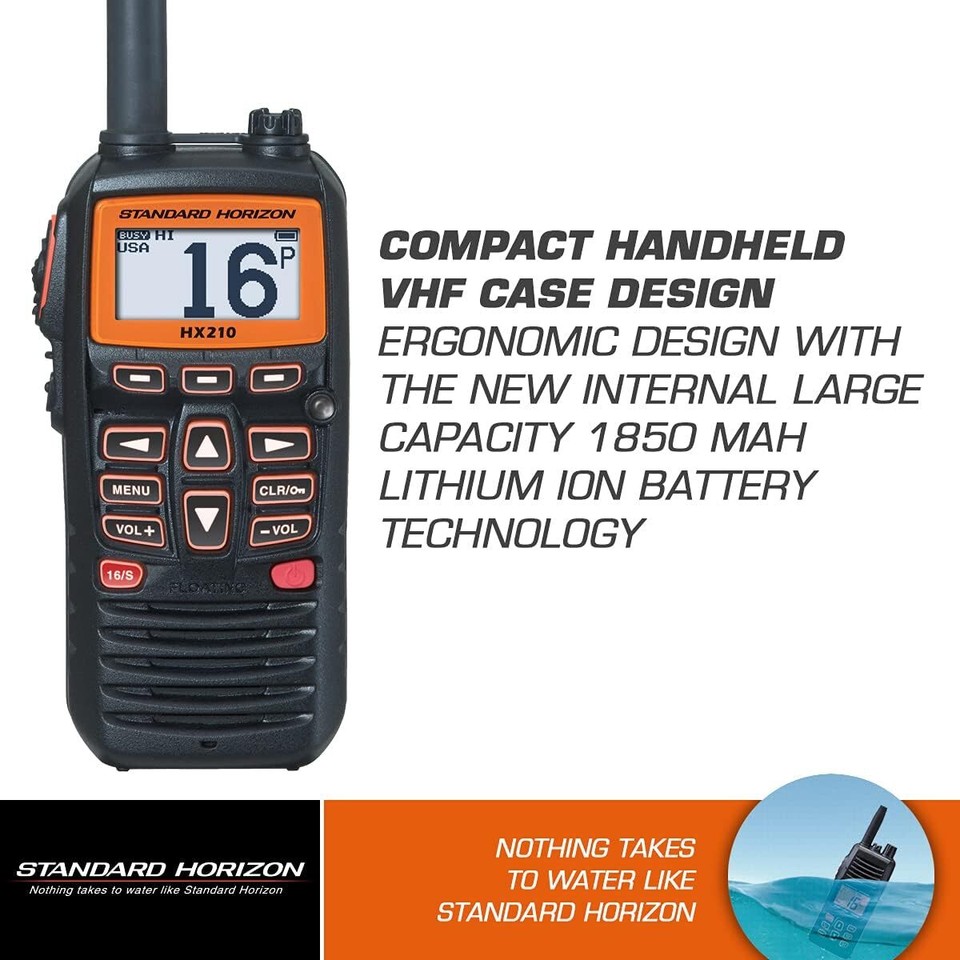 Standard Horizon HX210 Handheld VHF Radio,black Marine Two-Way Radios ...