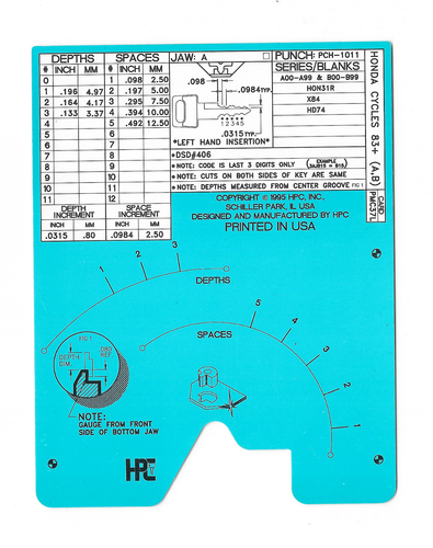 HPC 1200 PUNCH Card PMC37L Honda Cycles 83+ (A,B) | eBay