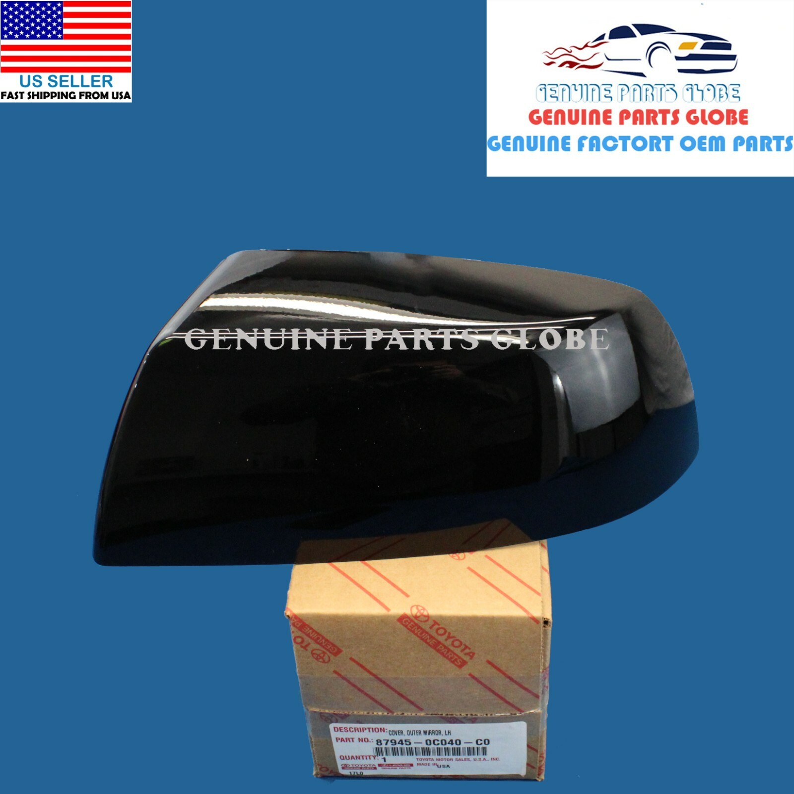 GENUINE TOYOTA TUNDRA SEQUOIA DRIVER OUTER BLACK 202 MIRROR COVER 87945 ...