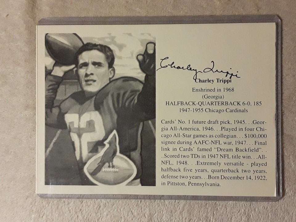 Charley Trippi Autographed/Signed 7x6 National Football League Hall Of ...