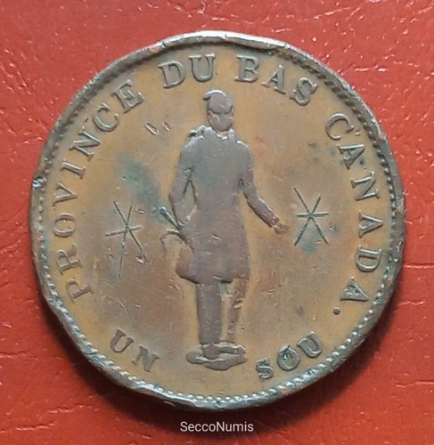 CANADA . Bas Canada Bank Token 1837 Half Penny Breton#522 | eBay