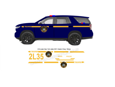 1/24 Scale New York State Police Miasto Chevy Tahoe Waterslide Decals ...